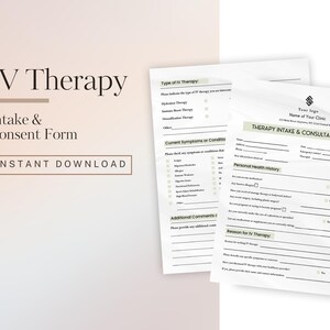 IV Therapy Intake & Consent Form: Canva Editable Template - Etsy