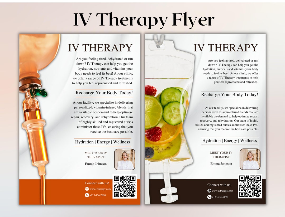 IV Therapy Flyer Canva Editable IV Therapy Editable Template - Etsy