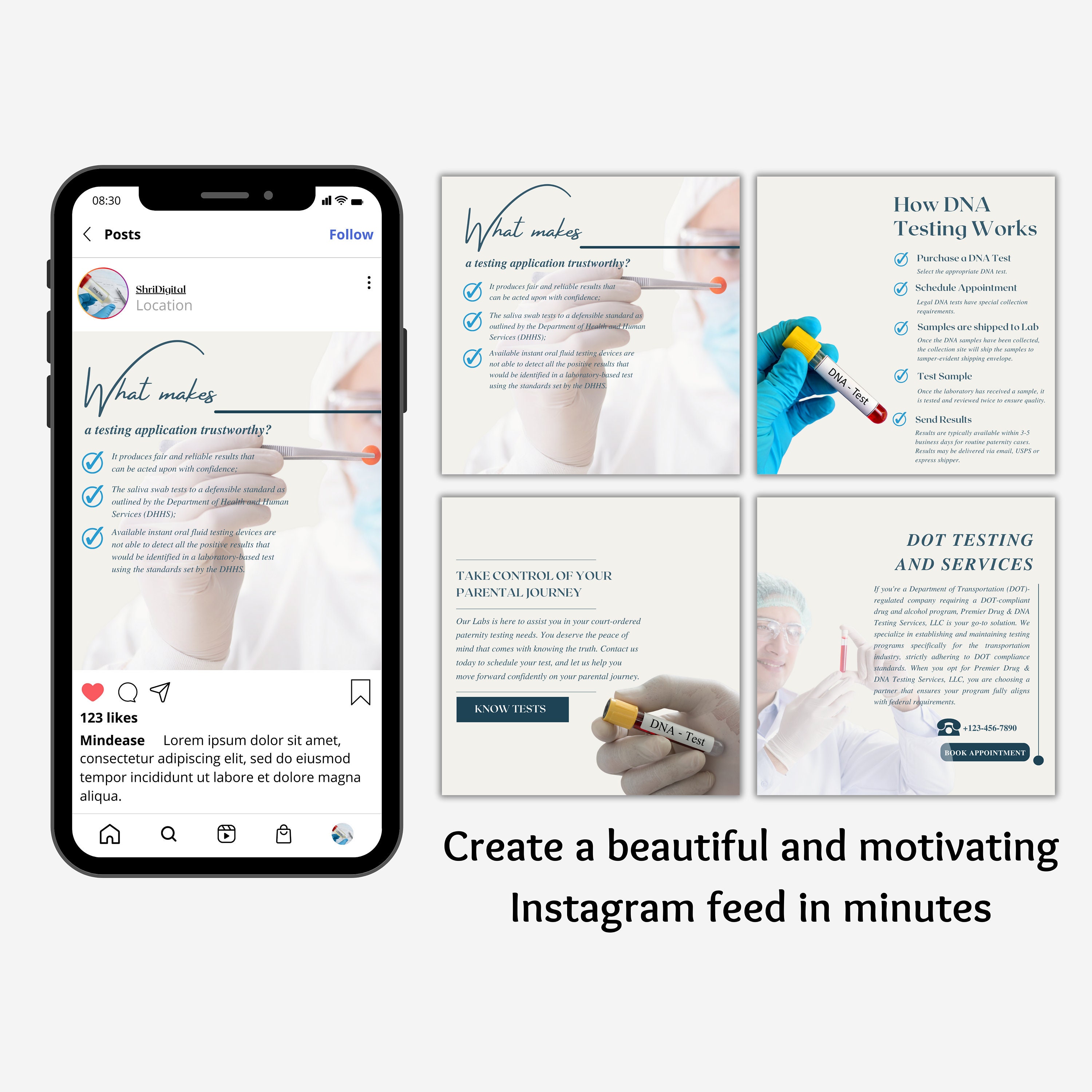 Testing Center Canva Templates: DNA, Drug, DOT, & Occupational Testing ...