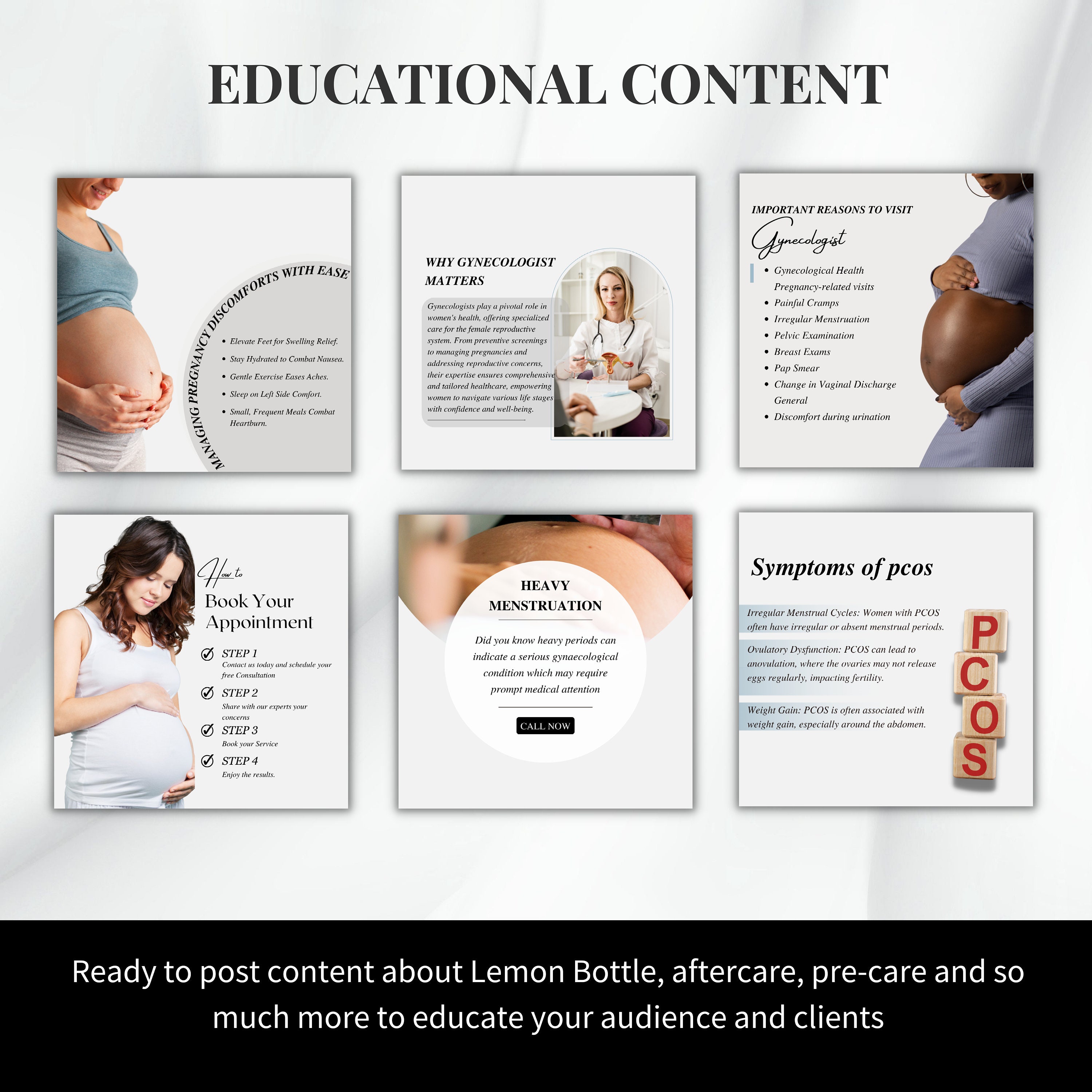 Gynecology & OB/GYN Instagram Templates: Women's Health Canva (40 Posts ...