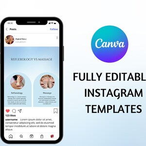 Reflexology Instagram Post Templates: Holistic Canva Designs (30) - Etsy