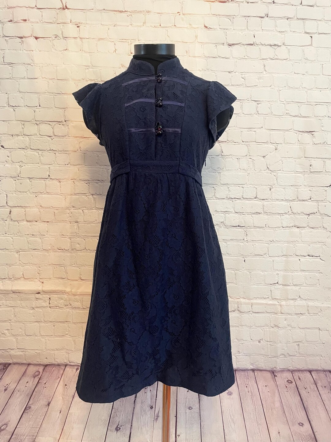 Betsey Johnson Lace Empire Waist Flutter Sleeve Dress - Etsy