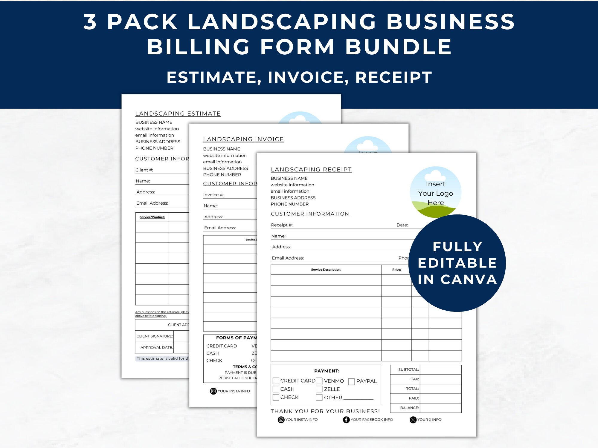 Landscaping Estimate, Invoice Template Landscaping, Lawn Care Receipt ...
