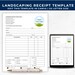 Lawn Care Receipt, Lawn Maintenance Receipt Template, Landscaping ...