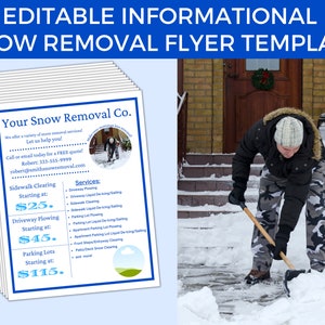 Editable Snow Plowing Flyers, Snow Blowing Flyer, Snow Removal Flyer ...
