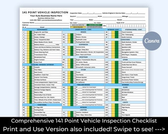 27 Point Visual Vehicle Inspection Form Fillable PDF - Etsy Israel