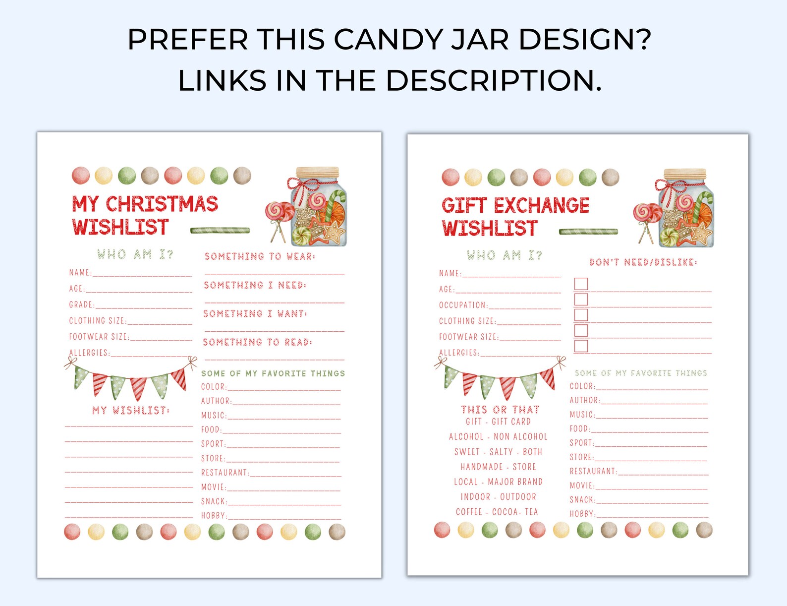 Secret Santa Questionnaire Printable Christmas Wishlist - Etsy