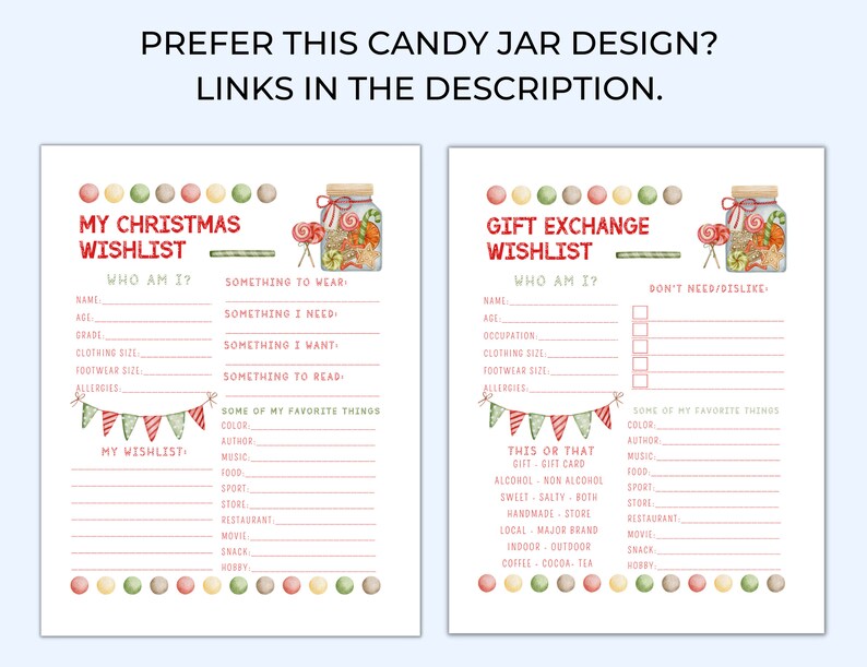 Secret Santa Questionnaire, Printable Christmas Wishlist, Christmas ...