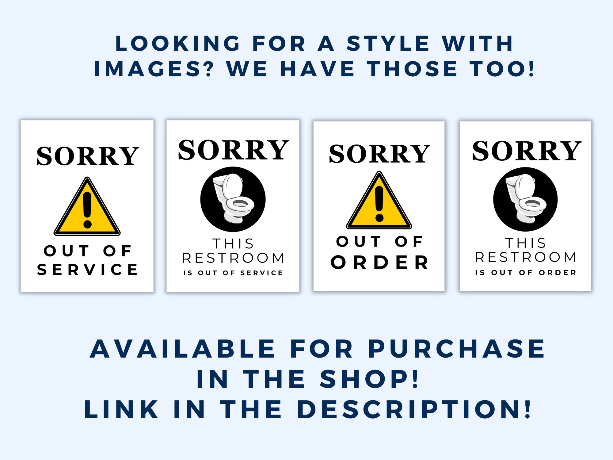 Printable Out of Service Sign, Out of Order Sign, Small Business ...