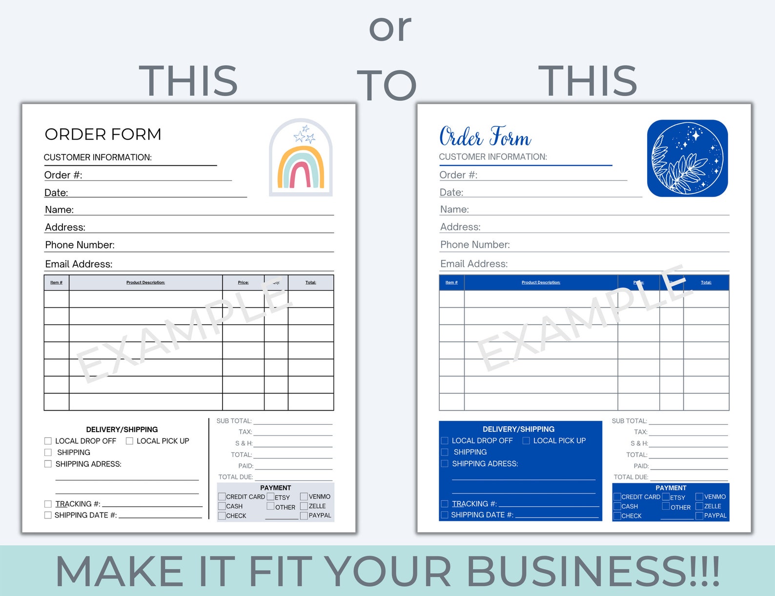 Order Form Template, Purchase Order Form, Order Form Editable, Canva ...