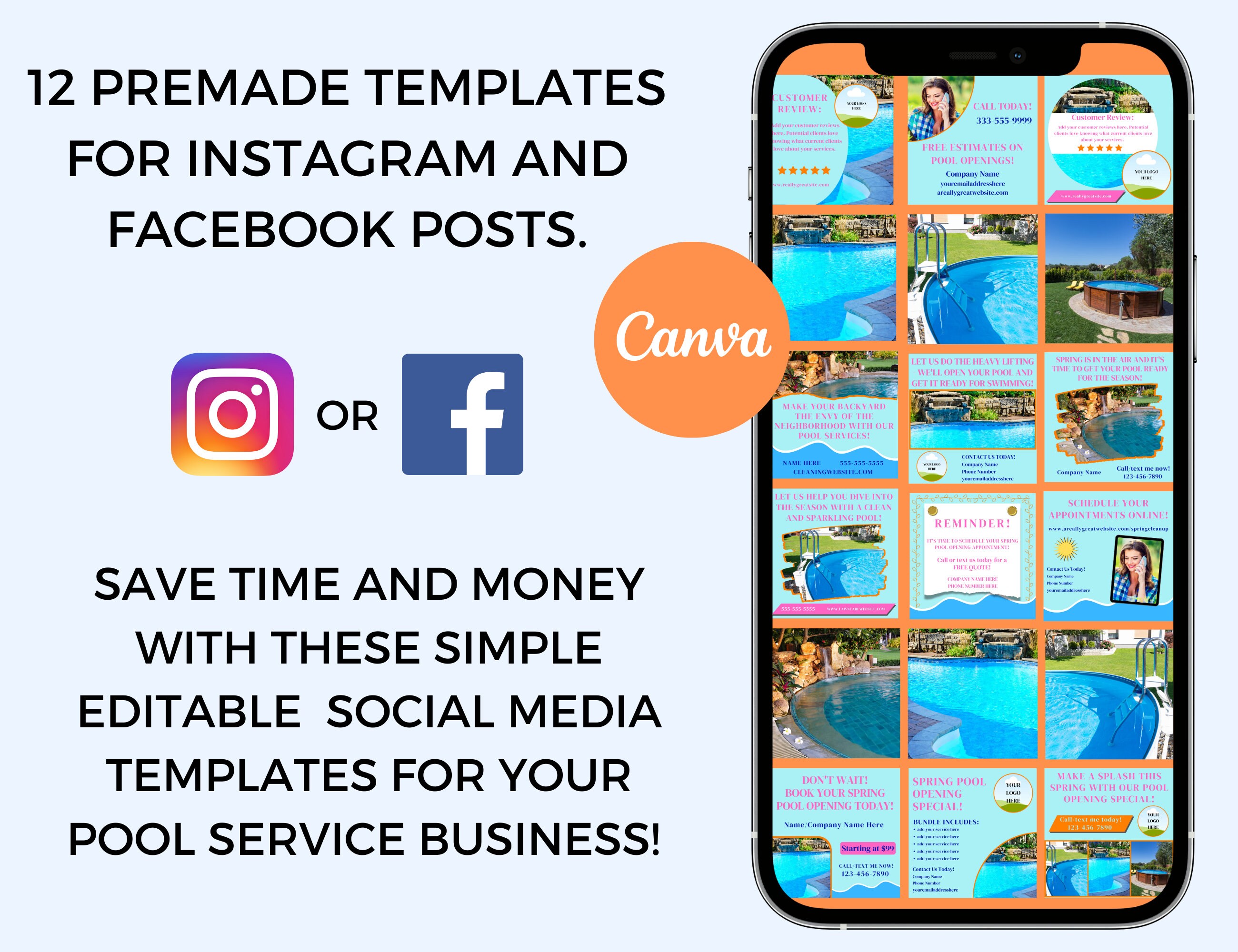 Instagram Post for Swimming Pool Business, Facebook Post for Pool ...