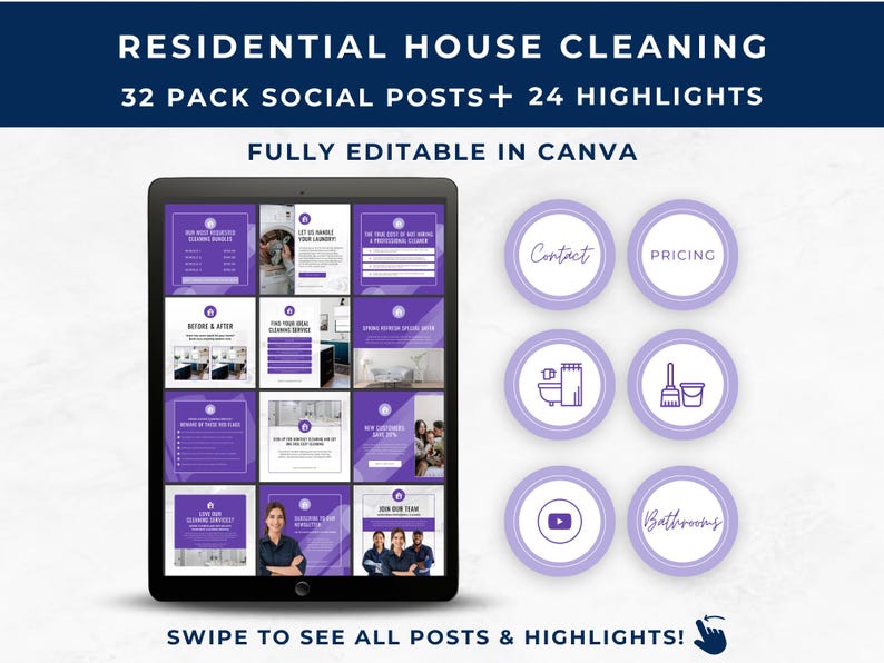 Residential Cleaning Social Media Templates, Cleaning Service Instagram ...