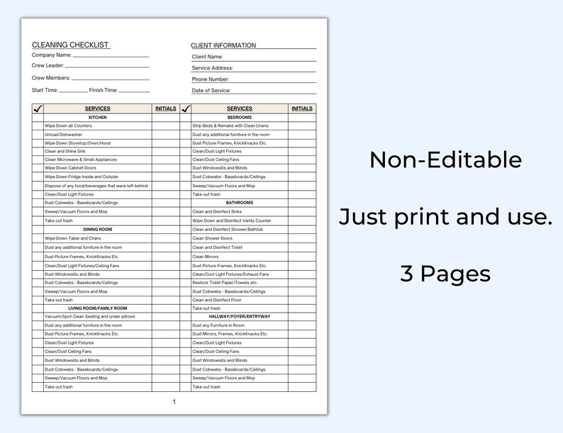 Airbnb Host Cleaning Checklist, Professional Cleaning Service, Editable ...