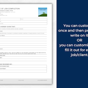 Notice of Job Completion Template, Job Completion Letter, Project ...