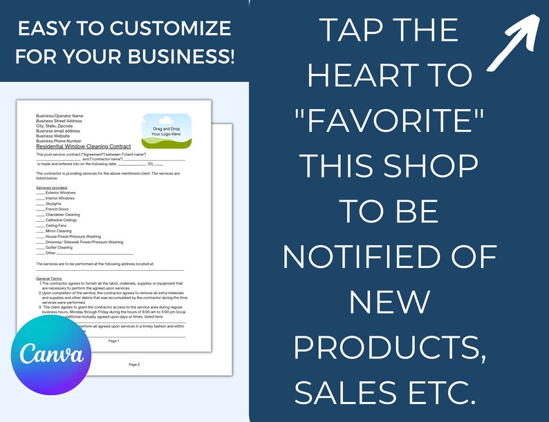 Window Washing Contract, Window Washing Service, Canva Editable ...