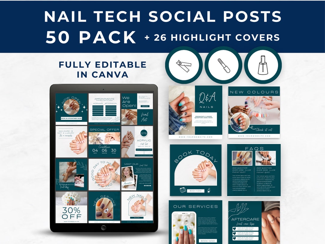Nail Artist, Nail Tech Post, Nail Tech Content, Dark Teal Instagram ...