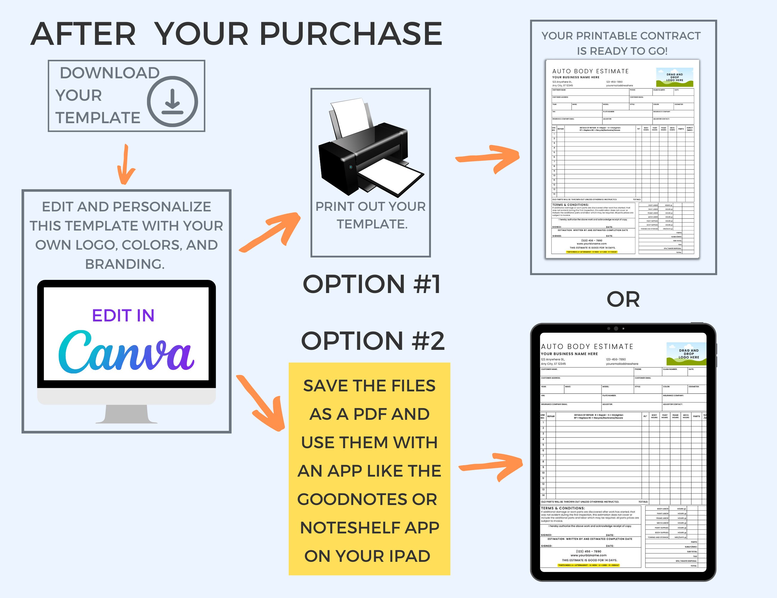 Auto Body Estimate, Editable Estimation Template, Auto Body Repair ...