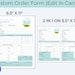 Order Form Template, Editable Packing Slip, Printable Receipt, Canva ...