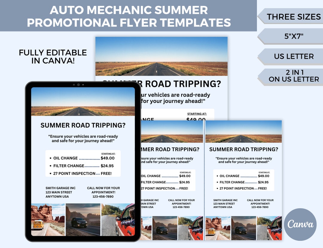 Oil Change Flyer, Auto Mechanic, Summer Promo Flyer, Car Maintenance ...