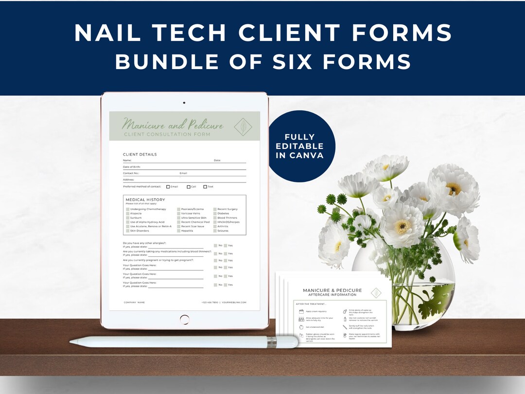 Nail Tech Client Consent Form, Nail Tech Client Consultation Form ...