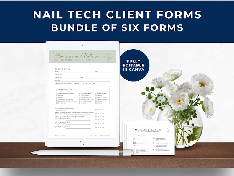 Nail Tech Client Consent Form, Nail Tech Client Consultation Form ...