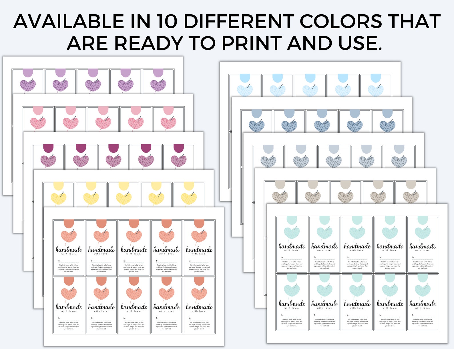 Printable Care Tag, Care Labels, Handmade for You, Washing Instructions ...