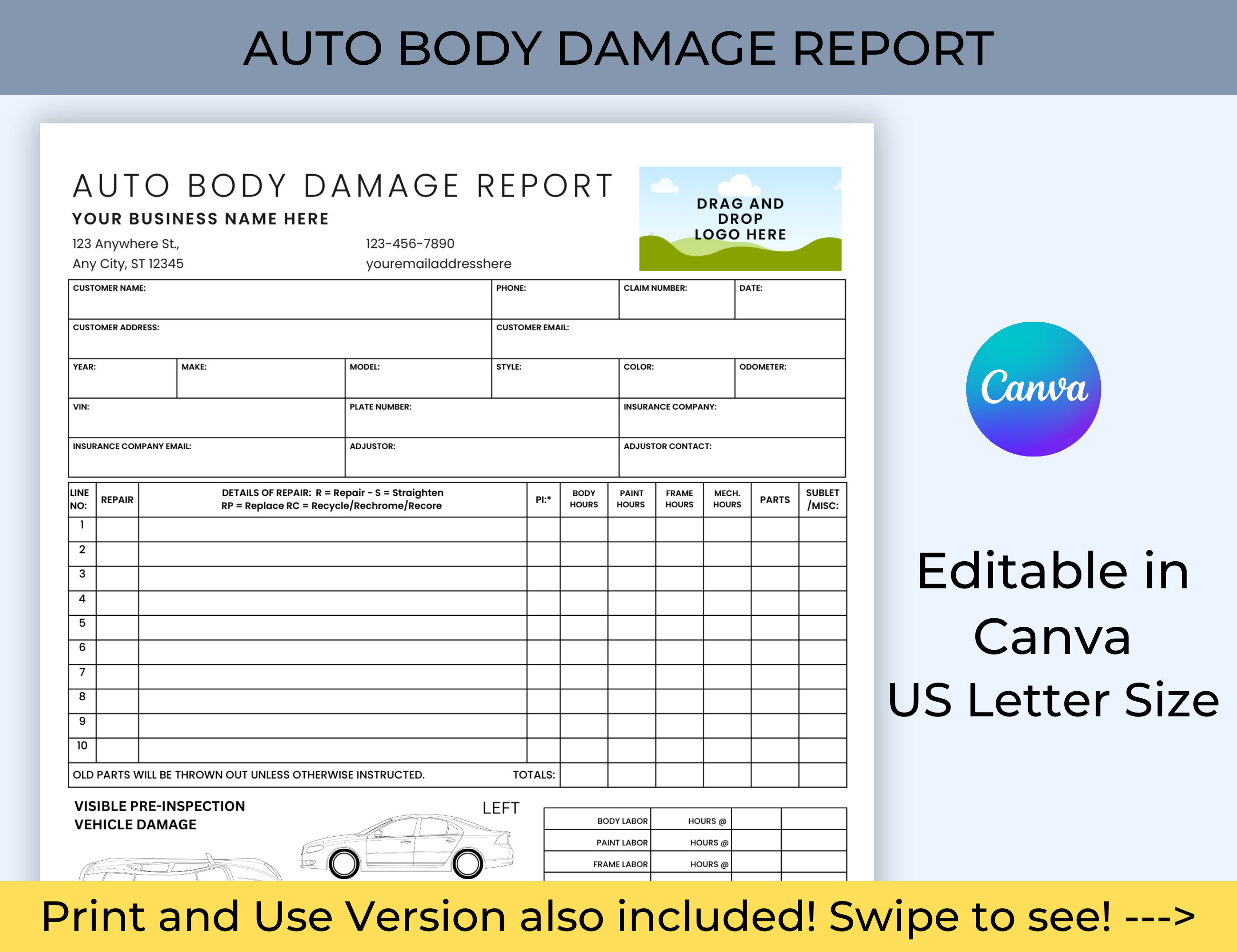 Truck Damage Report Template