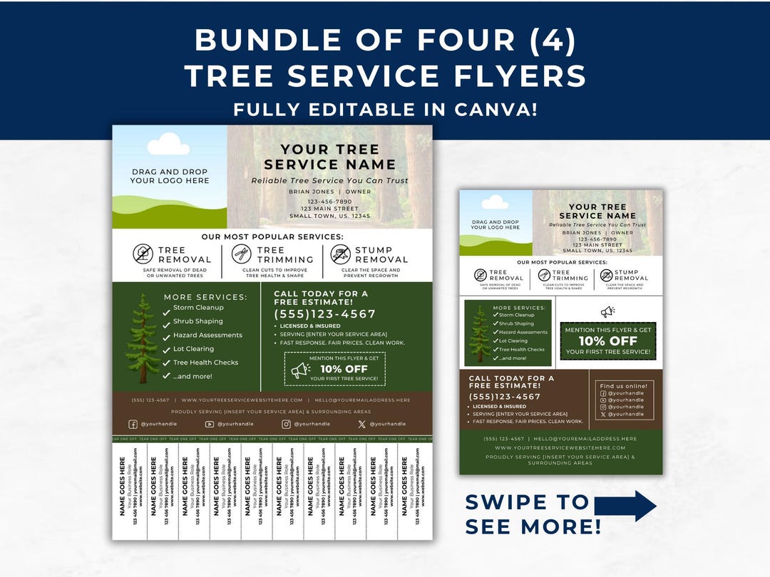 Tree Service Sales Flyer, Flyer Template Tree Removal, Tree Care Poster ...