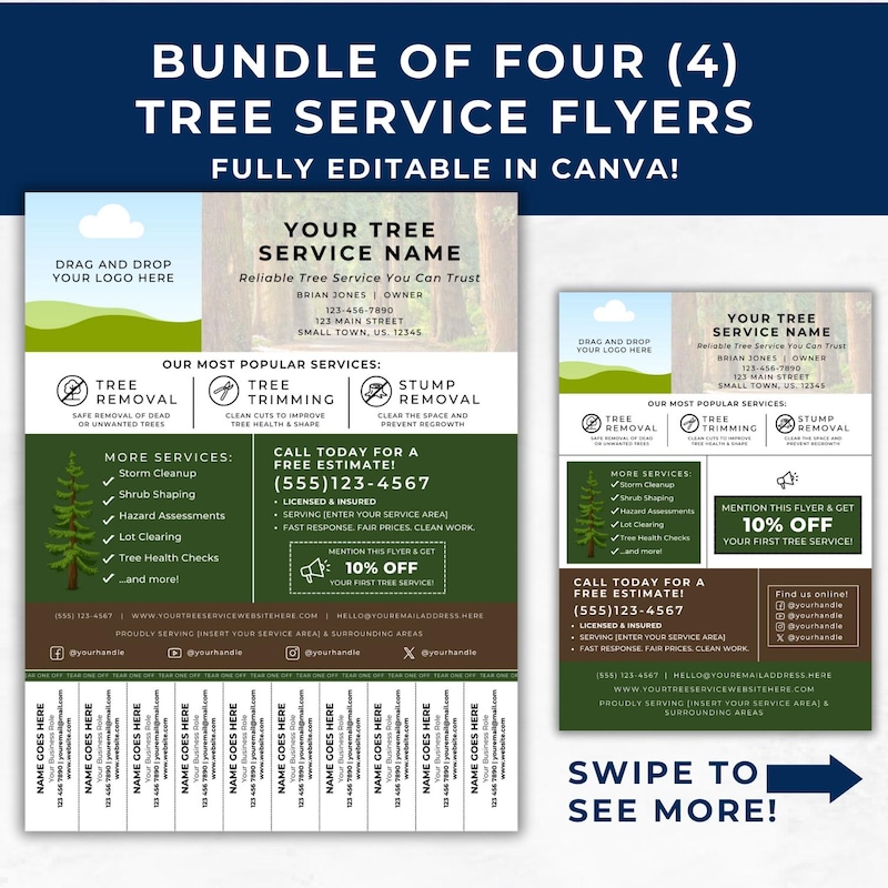 Template Flyer Tree Work - Etsy