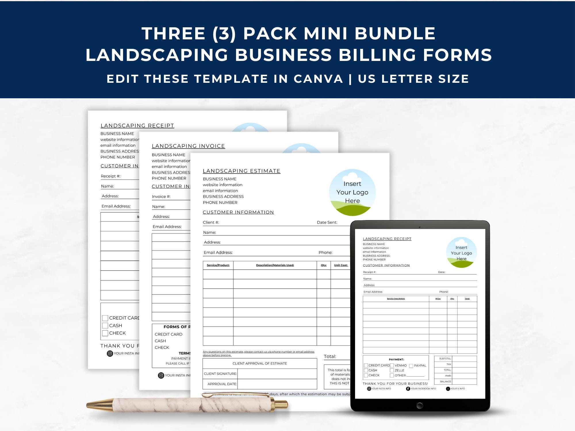 Landscaping Estimate, Invoice Template Landscaping, Lawn Care Receipt ...