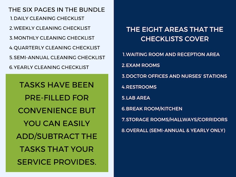 Commercial Cleaning, Cleaning Business Checklist, Doctor Office ...