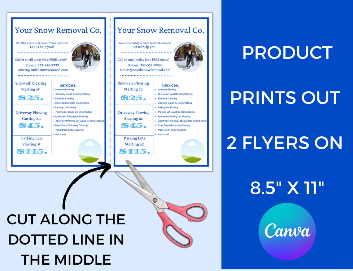 Editable Snow Plowing Flyers, Snow Blowing Flyer, Snow Removal Flyer ...