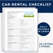 Rental Car Checklist, Vehicle Inspection Checklist, Automotive Lease ...