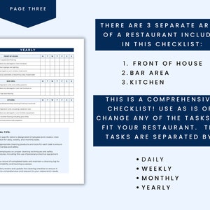 Restaurant Cleaning Checklist Template, Food Service Sanitation, Daily ...