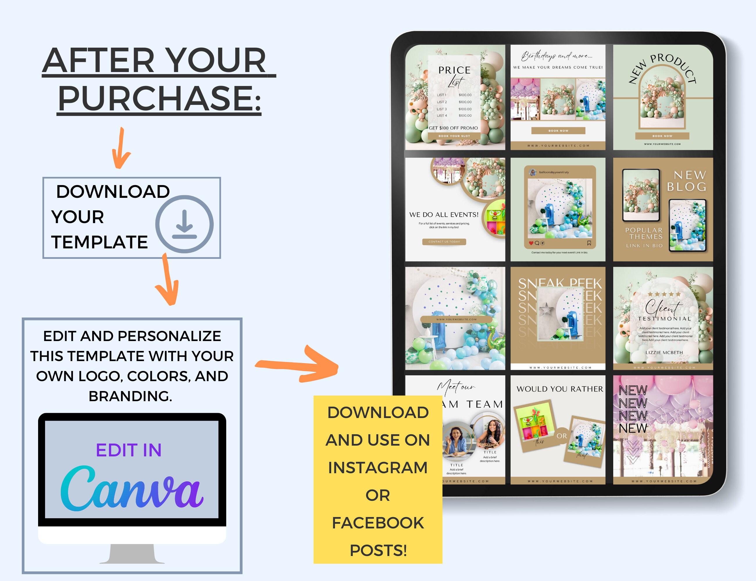 Balloon Decor Social Media Posts, Instagram, Facebook, Social Media ...