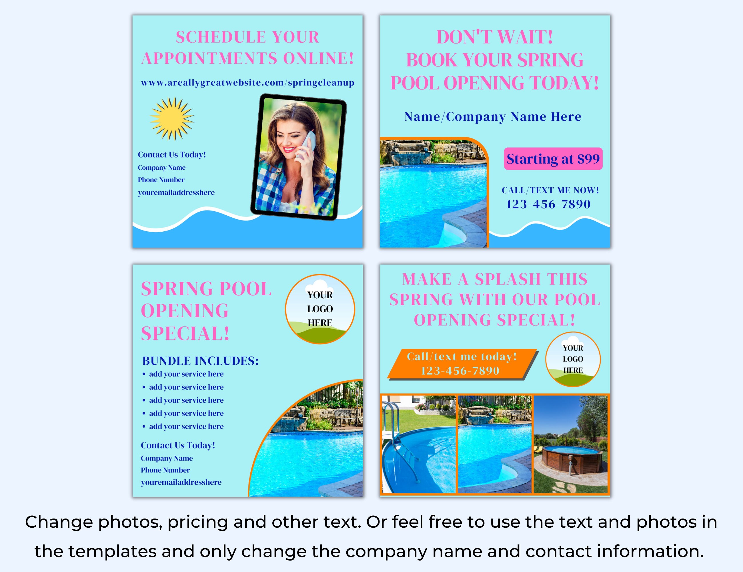 Instagram Post for Swimming Pool Business, Facebook Post for Pool ...