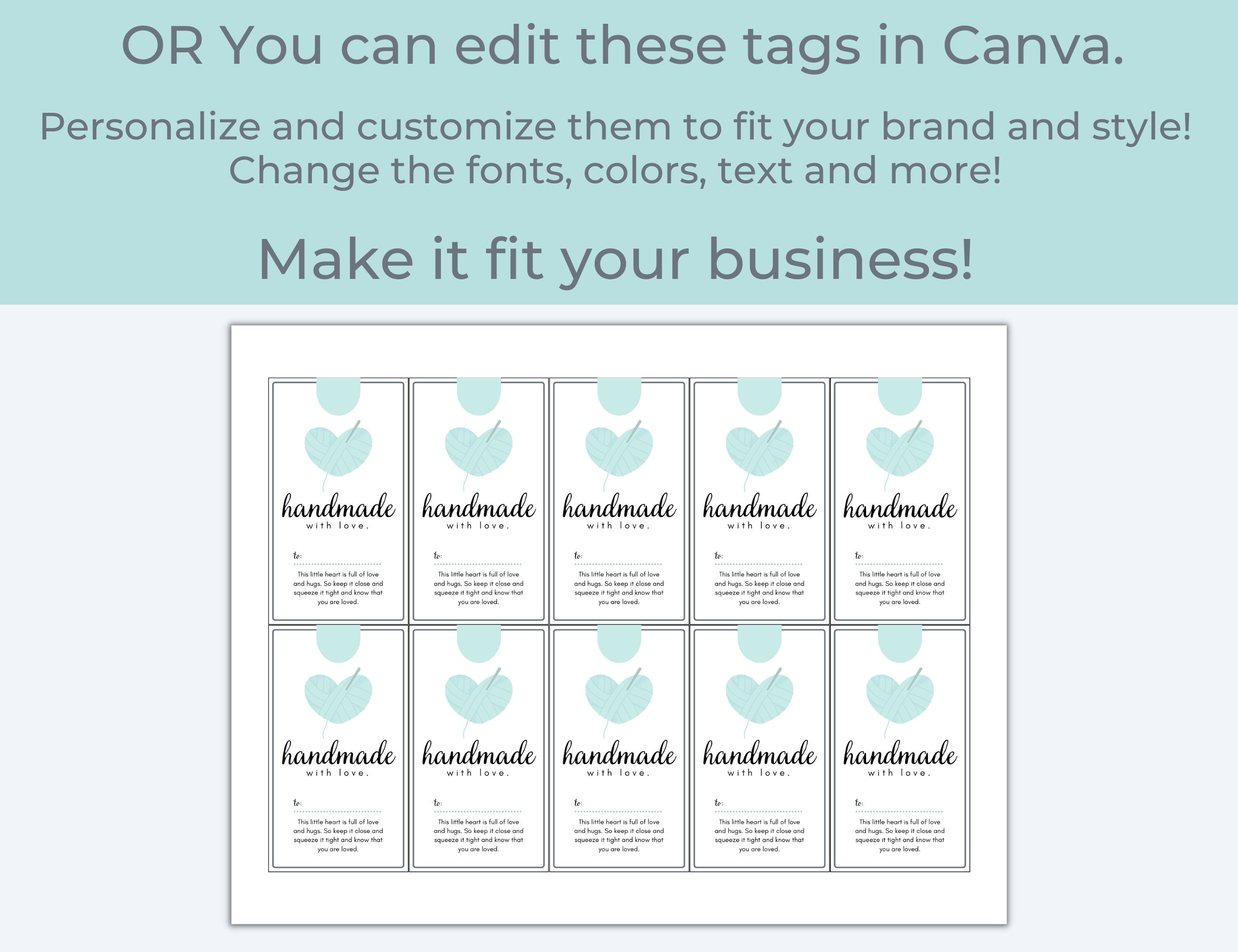 Printable Care Tag, Care Labels, Handmade for You, Washing Instructions ...