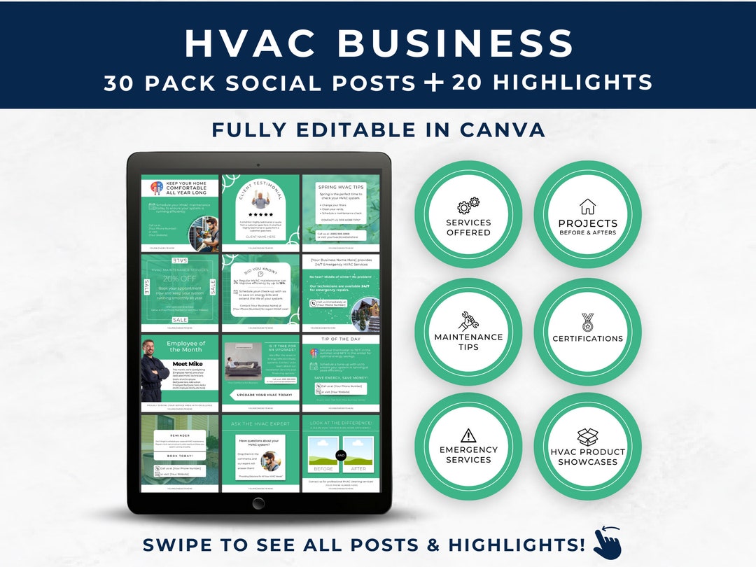 HVAC Social Media, Heating and Cooling IG, Instagram Highlight Cover ...