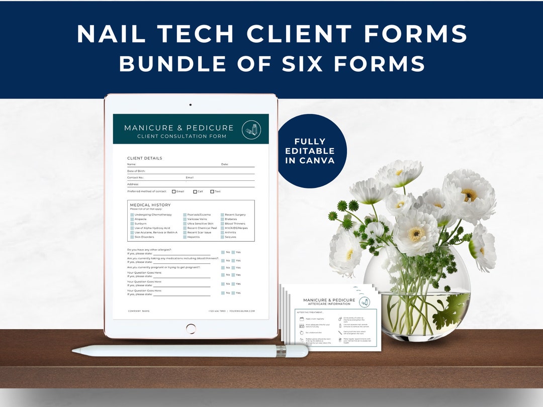 Nail Tech Client Consent Form, Nail Tech Client Consultation, Client ...