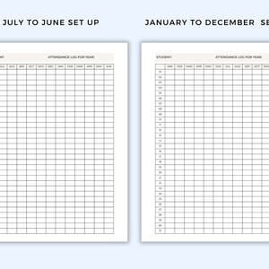 Printable Student Attendance Tracker, Attendance Log, Attendance Sheet ...