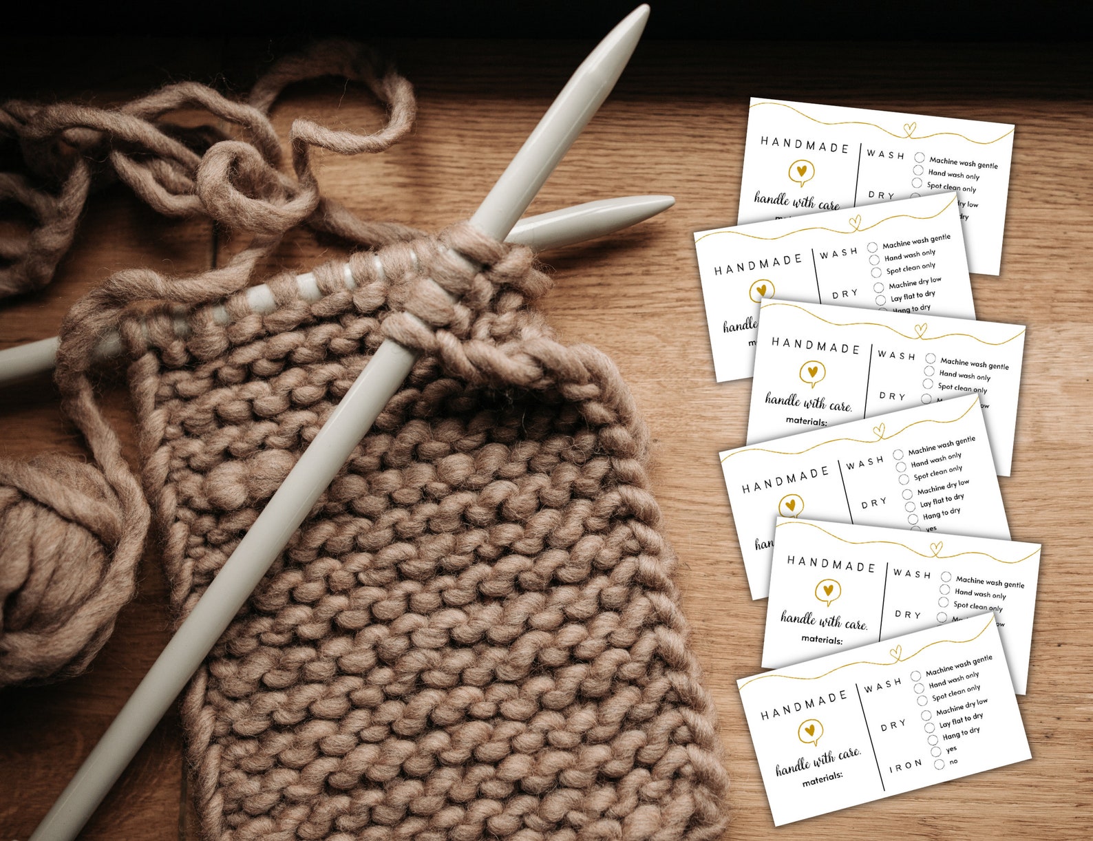 Printable Care Tag, Care Labels, Handmade for You, Washing Instructions ...