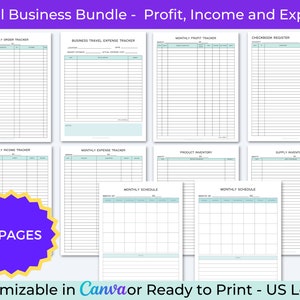 Checking Register, Profit and Expense Tracker, Business Travel Expense ...