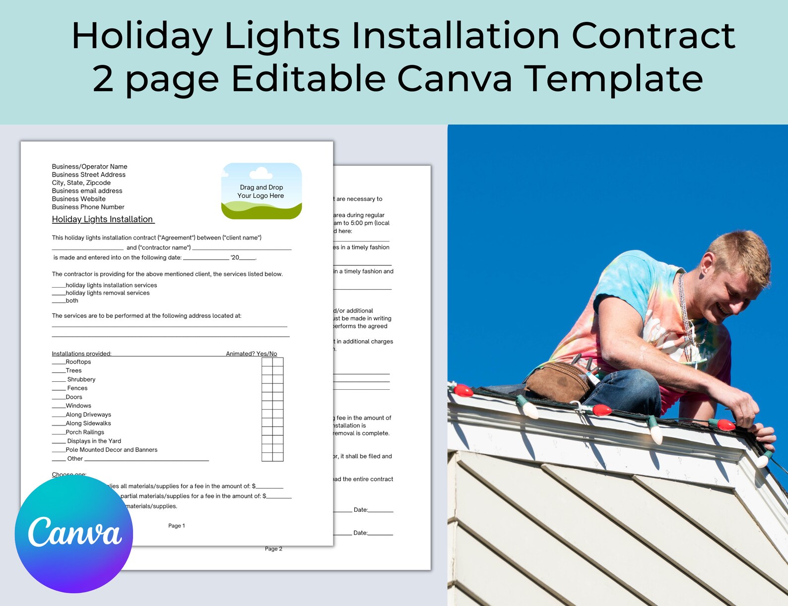 Christmas Light Installation Contract, Holiday Lighting Contract ...