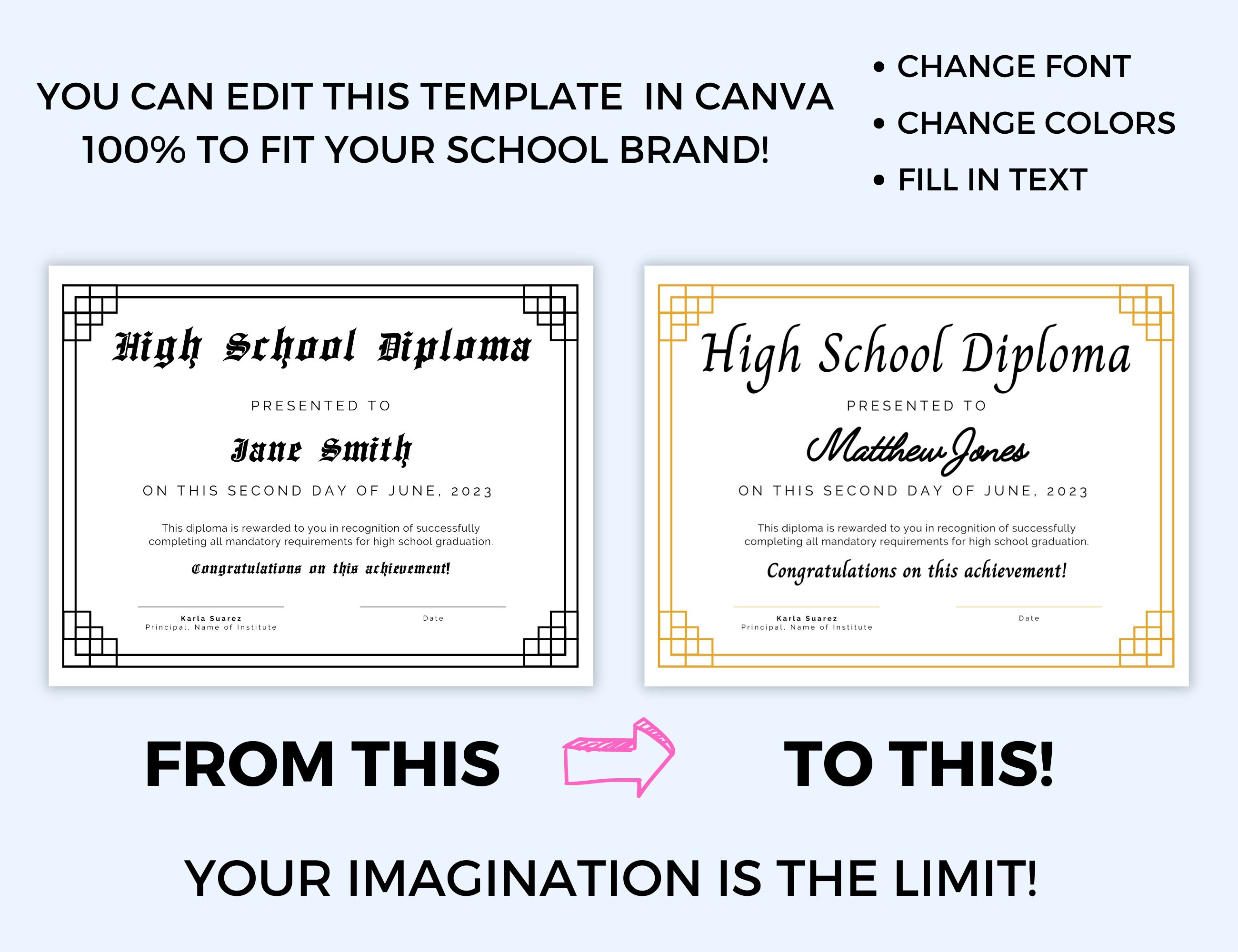 Homeschool High School Diploma, Graduation Certificate, High School ...