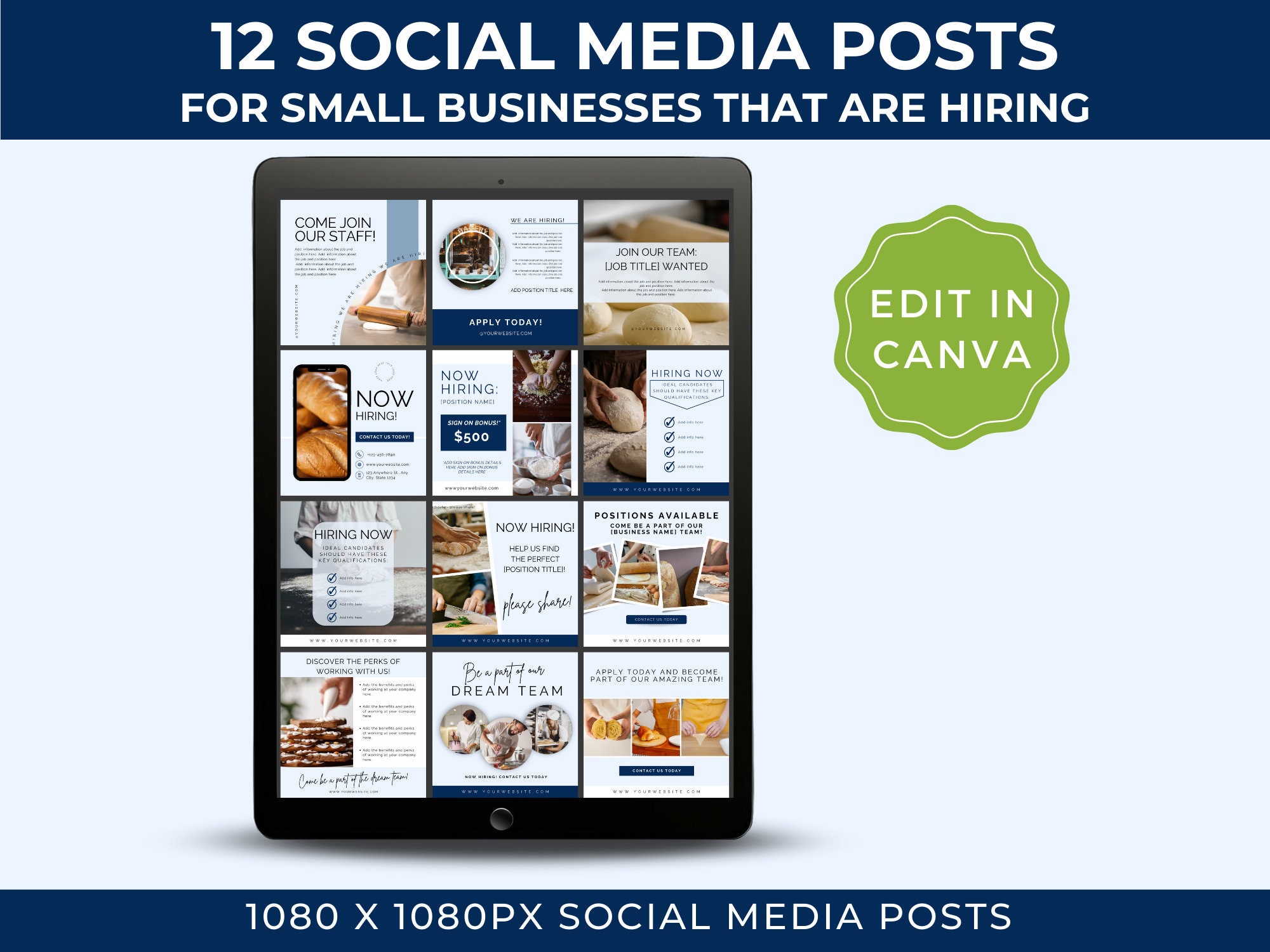 Editable Social Media Posts, "now Hiring" Social Media Posts, Hiring ...