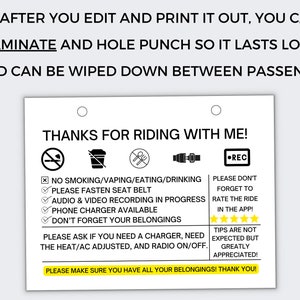 Printable Rideshare Sign, Rideshare Editable Template, Uber Sign, Lyft ...