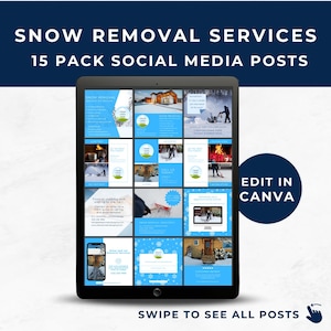 Snow Plowing Instagram Post, Snow Removal Facebook Post, Canva Editable ...