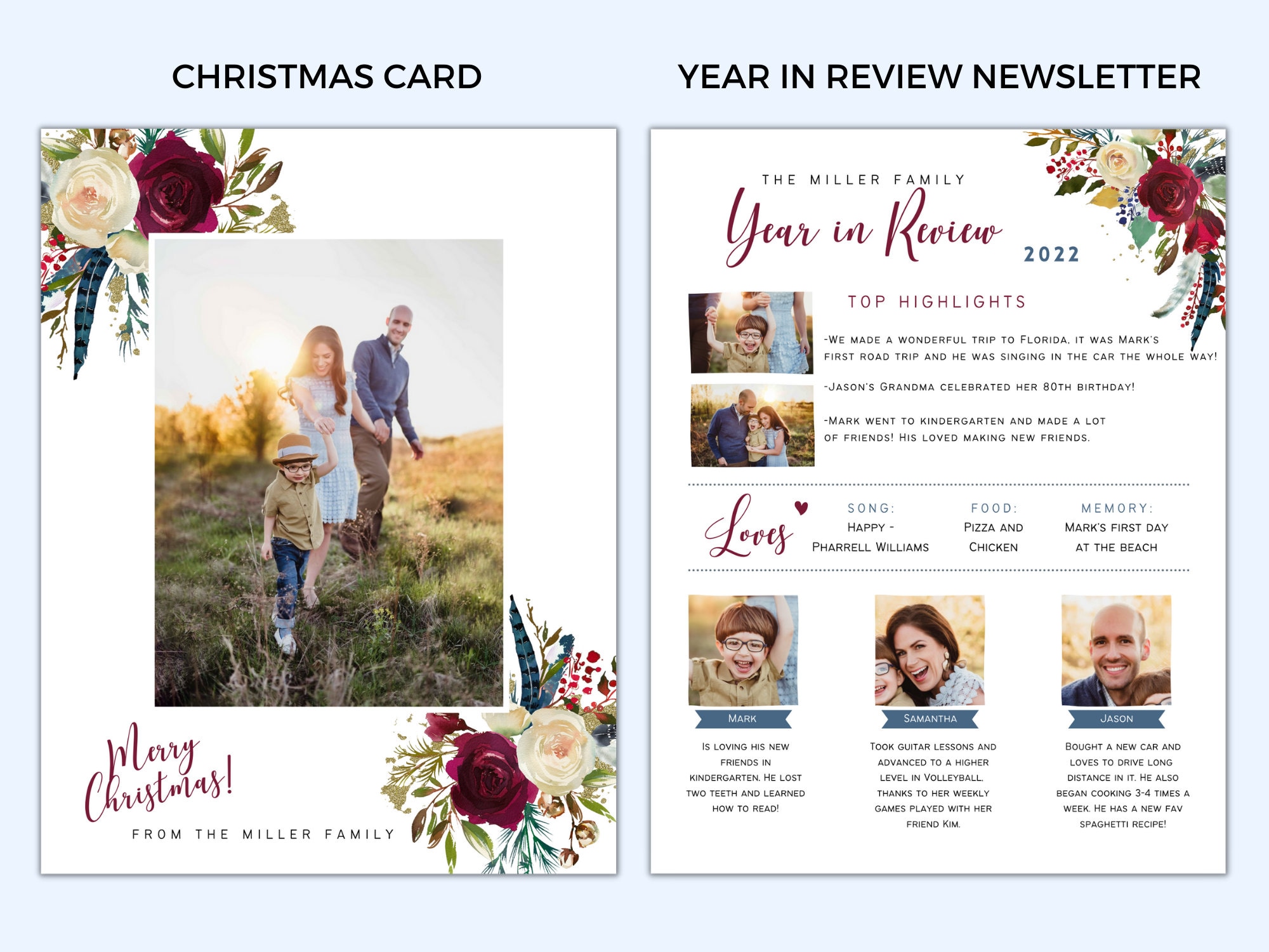 Holiday Newsletter, 2023 Year in Review Template, Year End Review ...