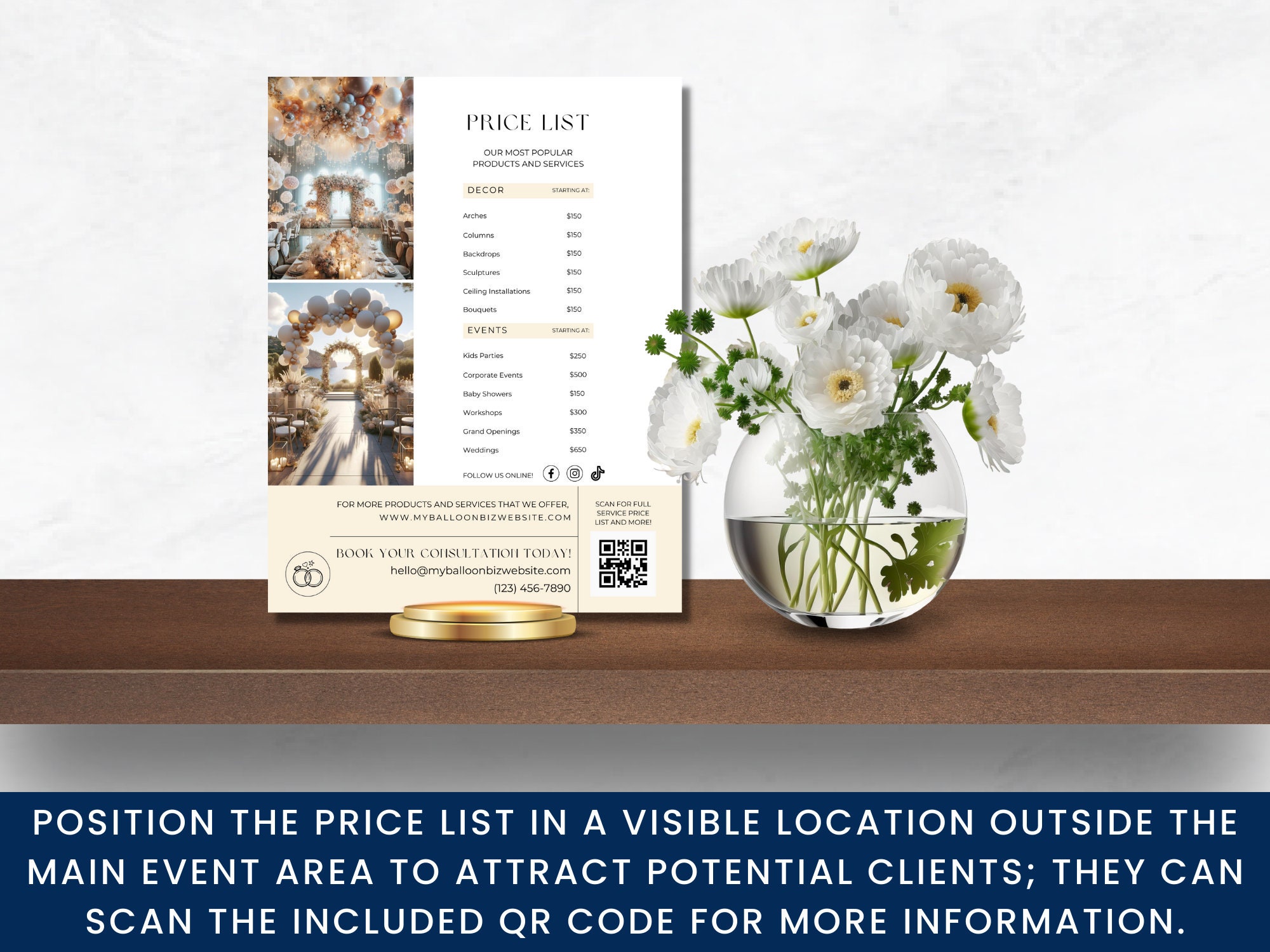 Balloon Business Price List, Balloon Decor Price List Template, Price ...