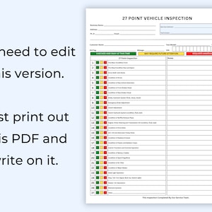 Vehicle Inspection Checklist, 27 Point Vehicle Inspection Checklist ...